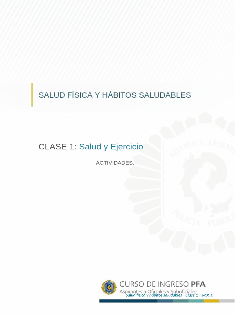 Salud Clase 1 - Actividades | PDF