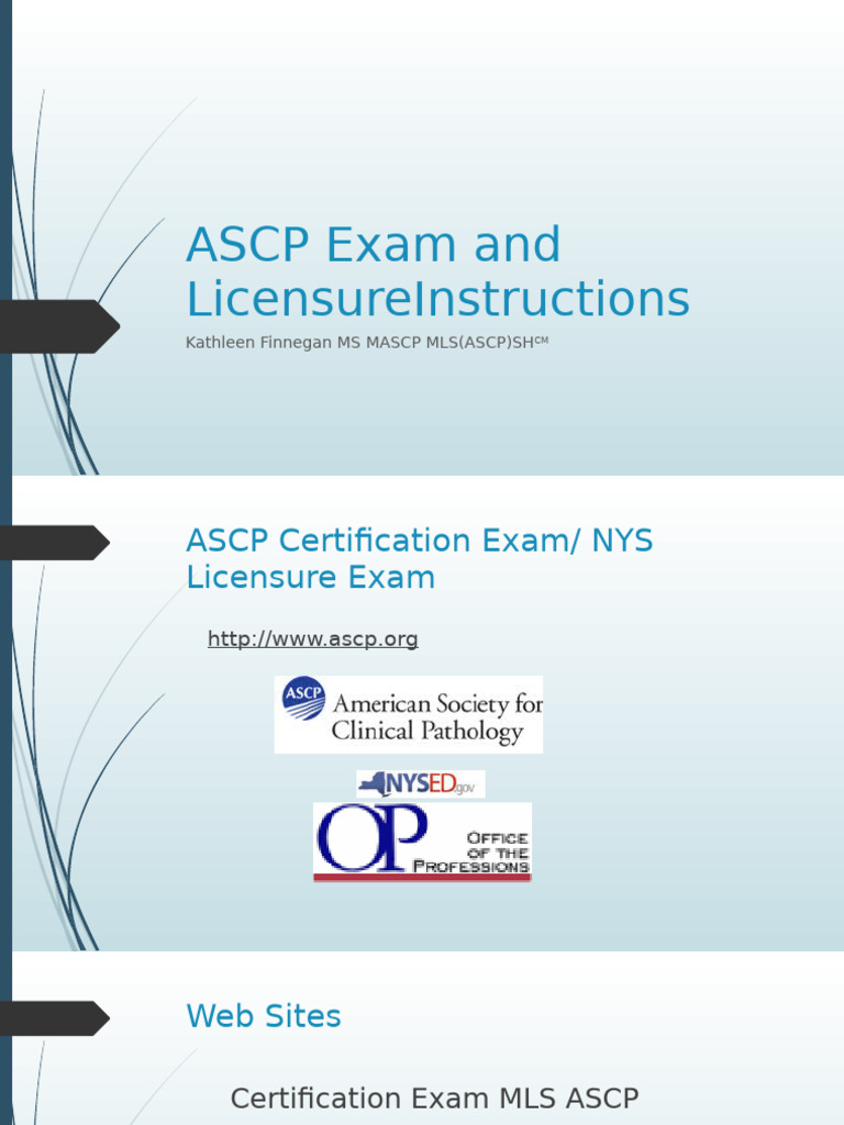 ASCP Exam and Licensure Guide 2024 | PDF