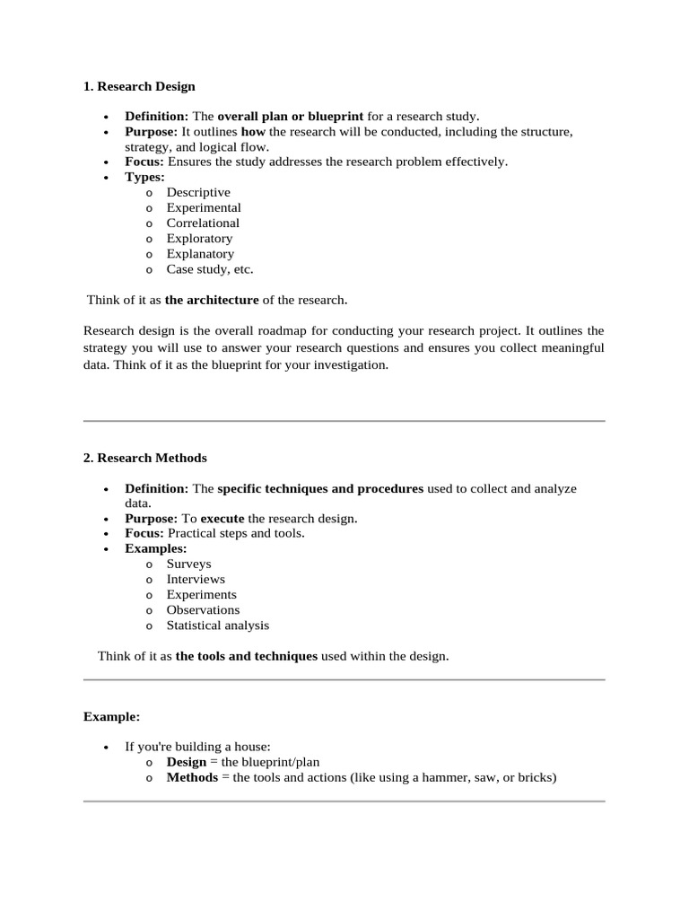 Research Design and Methods Overview | PDF | Survey Methodology ...