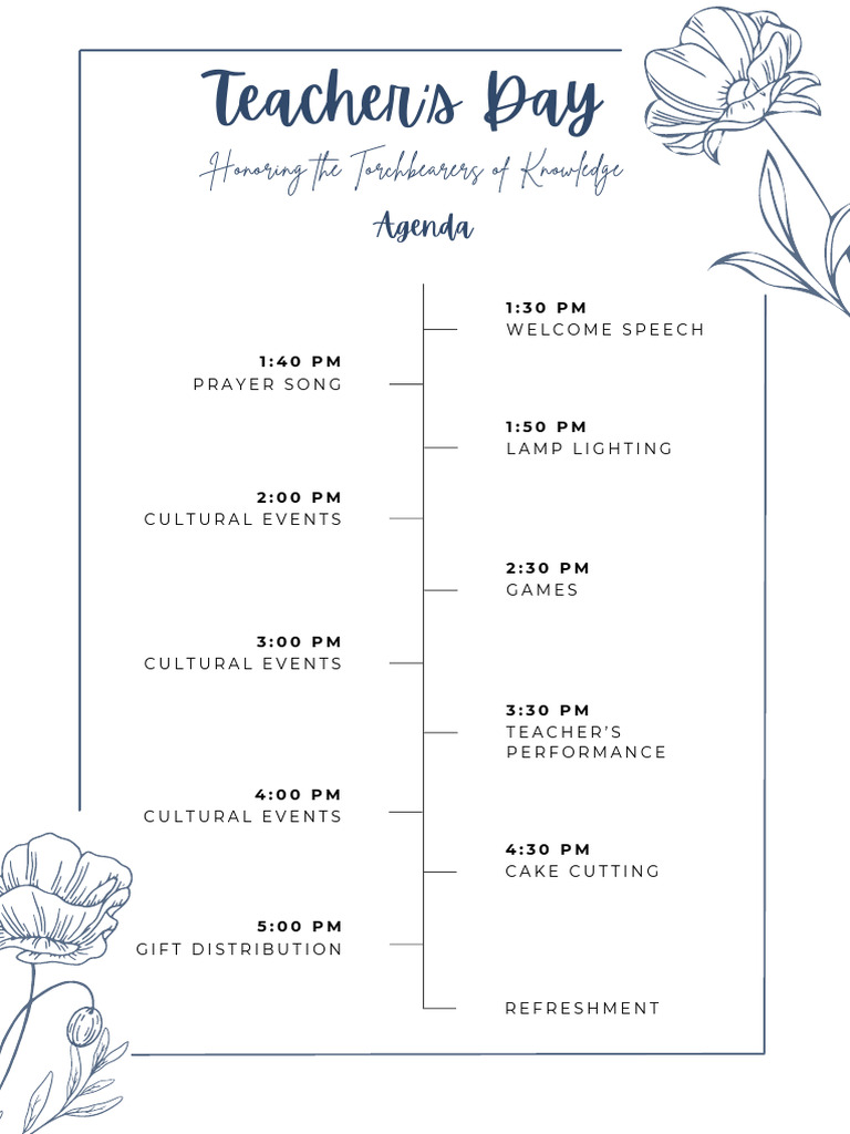 Agenda For Teachers Day | PDF