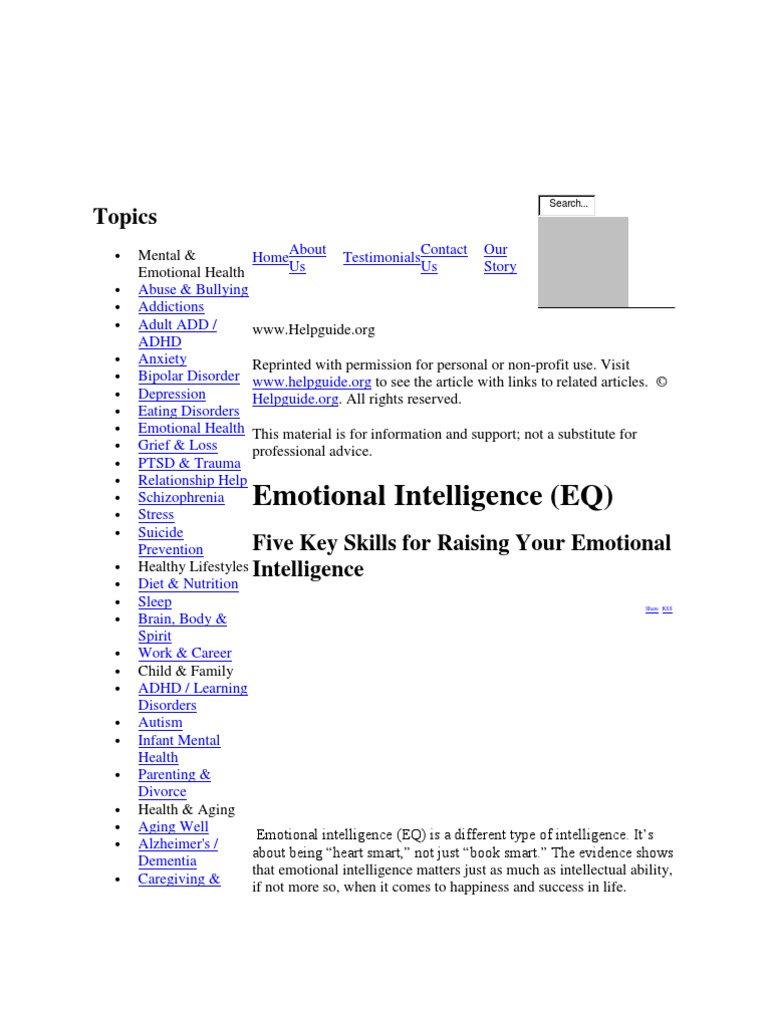 Emotional Intelligence (EQ) Five Key Skills For Raising Your EQ - HTM ...