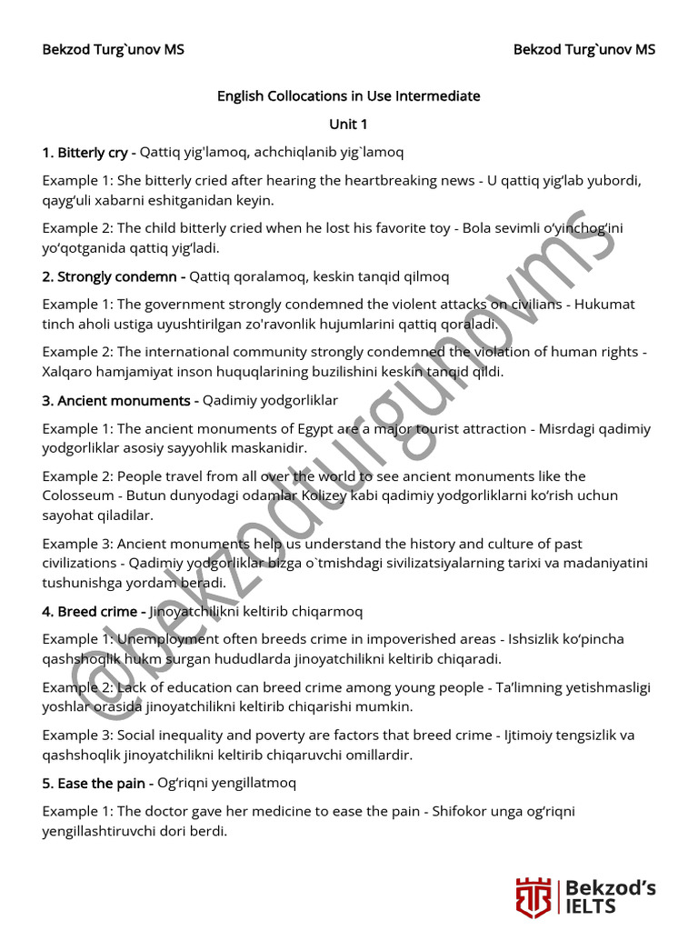 English Collocations for Everyday Use | PDF | Camping