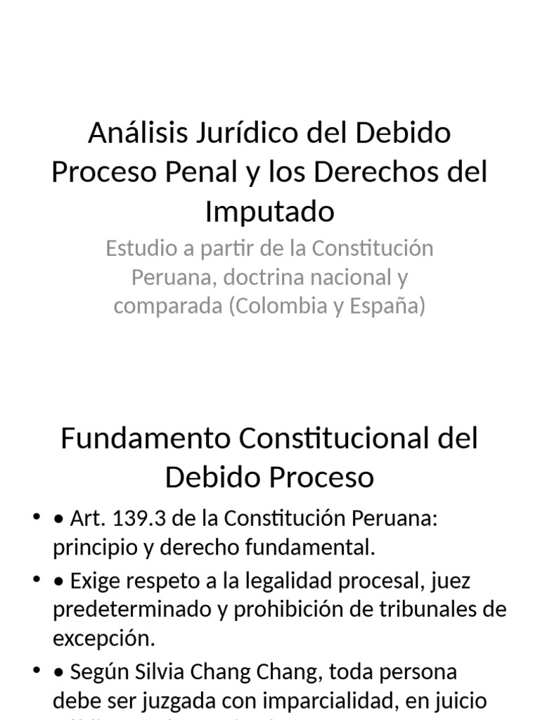 Debido Proceso y Derechos Imputado Juridico | PDF