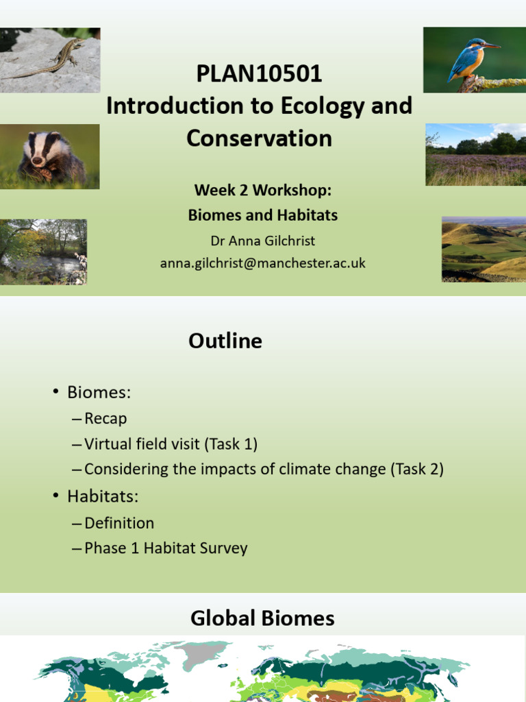 Workshop Week 2 - Biomes and Habitats Slides | PDF | Habitat | Forests