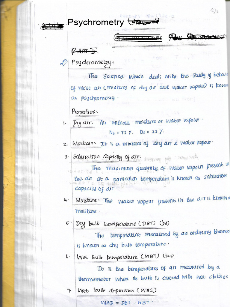 ME2404 TE UNIT 3 Psychrometry AC Class Notes Final | PDF ...