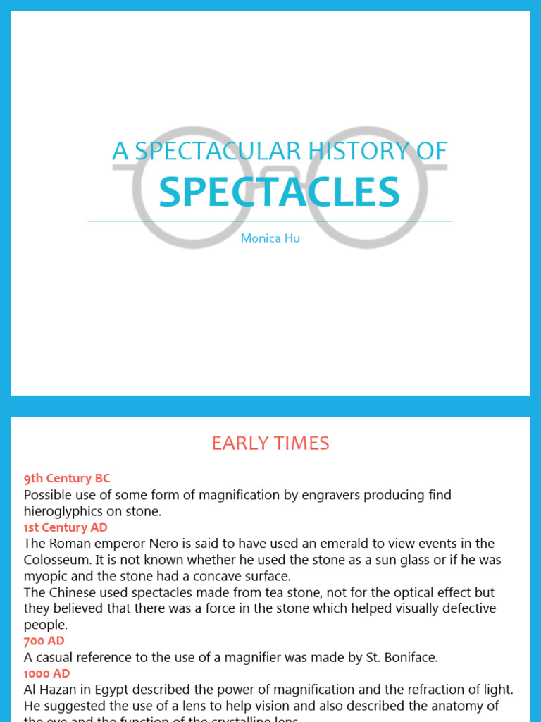 History of Spectacles Through the Ages | PDF | Glasses | Light