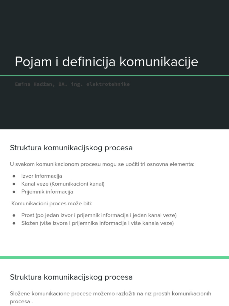 Pojam I Definicija Komunikacije | PDF