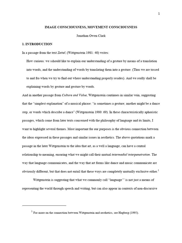Image Consciousness Movement Consciousne | PDF | Phenomenology ...