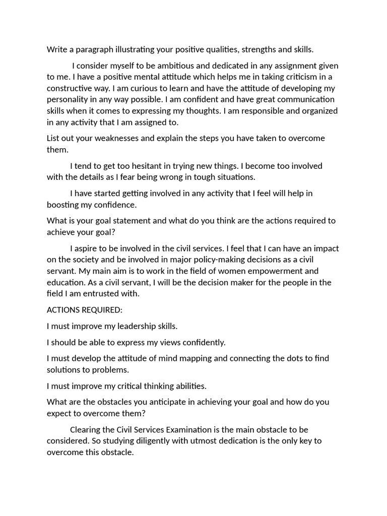 Personal Growth and Career Aspirations | PDF