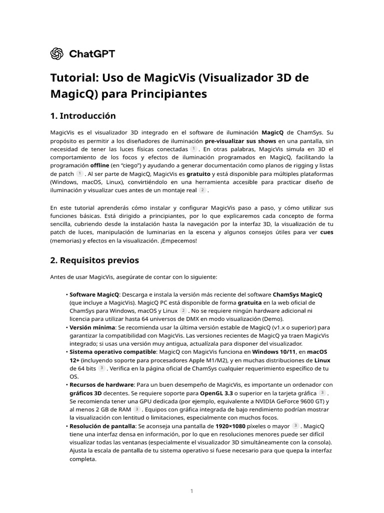 Tutorial - Uso de MagicVis (Visualizador 3D de MagicQ) para ...