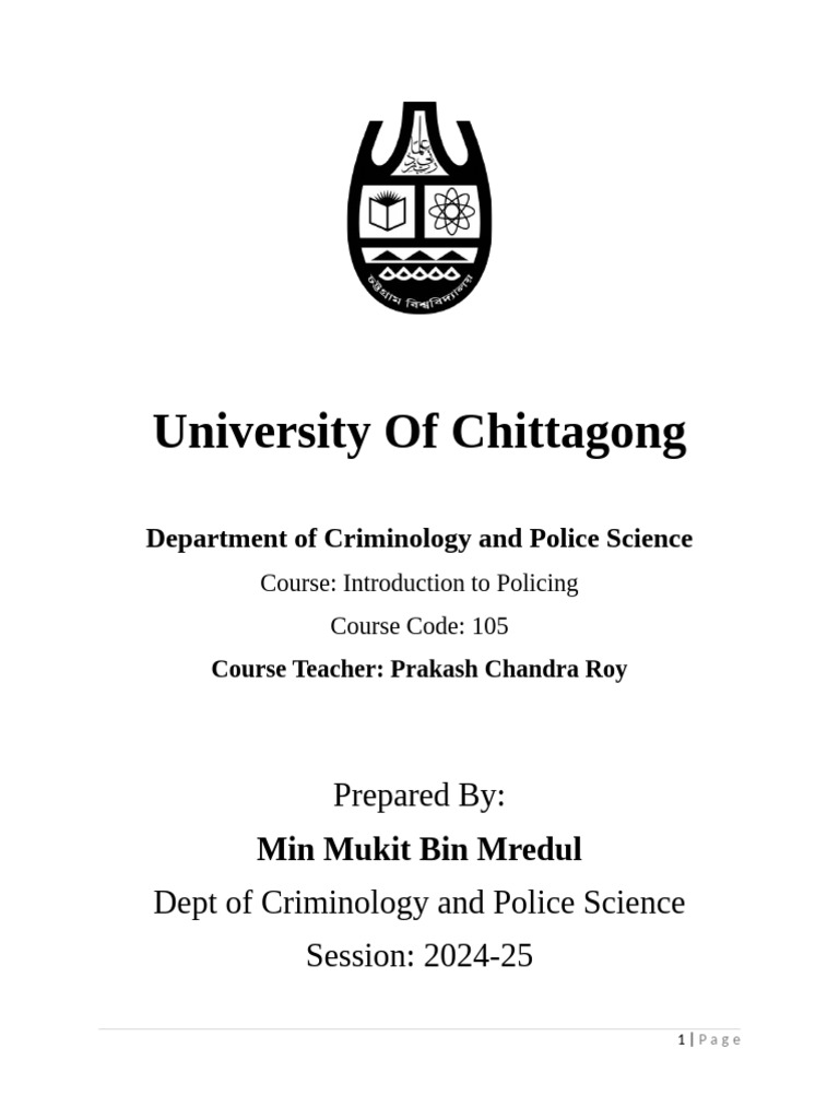 105 Introduction To Policing | PDF | Inspector | Police