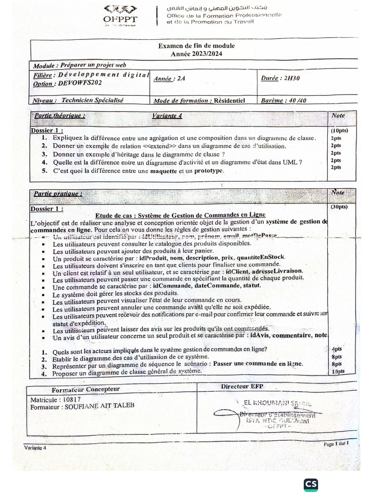 EFM Préparer Un Projet Web | PDF