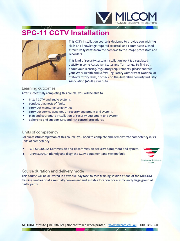 CCTV Installation Course Overview | PDF