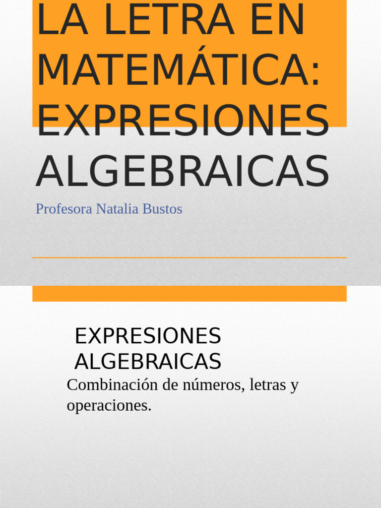 Álgebra 2º - La Letra en Matemática | PDF | Ecuaciones | Fórmula
