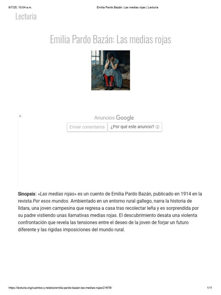 Las medias rojas de Pardo Bazán | PDF