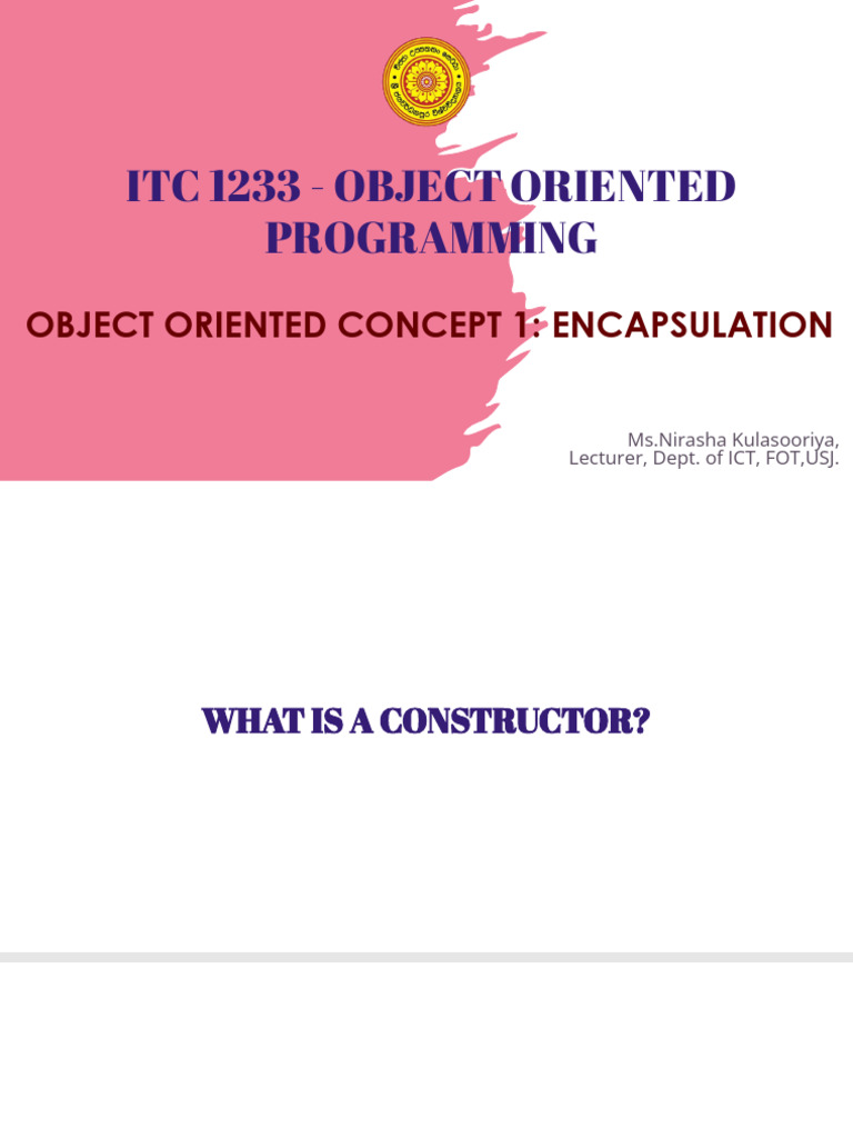 Topic 06 - Object Oriented Concept 1 - Encapsulation | PDF | Method (Computer Programming ...