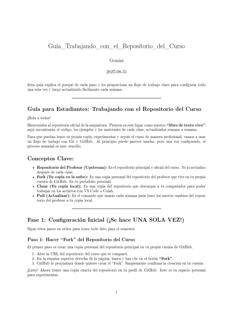 Guía para Usar el Repositorio del Curso | PDF | Software | Informática