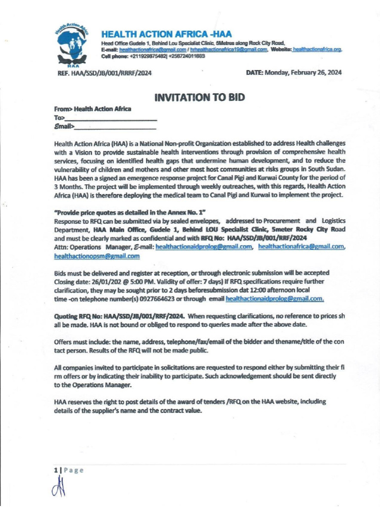 Invitation For Bid Quickbooks Pro 2021 | PDF