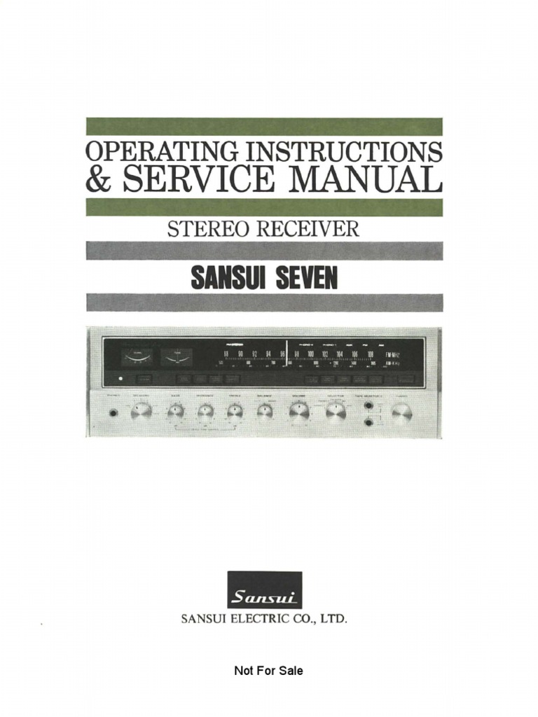 Sansui Seven Receiver Manual | PDF | Electrical Connector | Antenna (Radio)