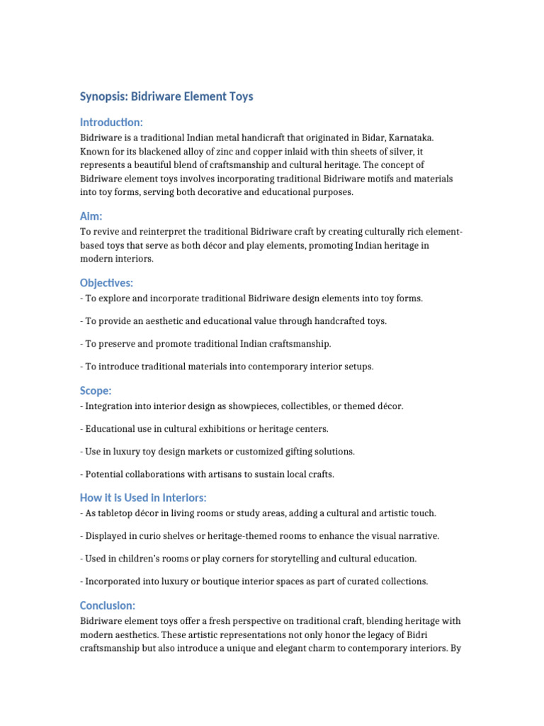 Kondapalli Toys Synopsis (1) | PDF | The Arts | Decorative Arts