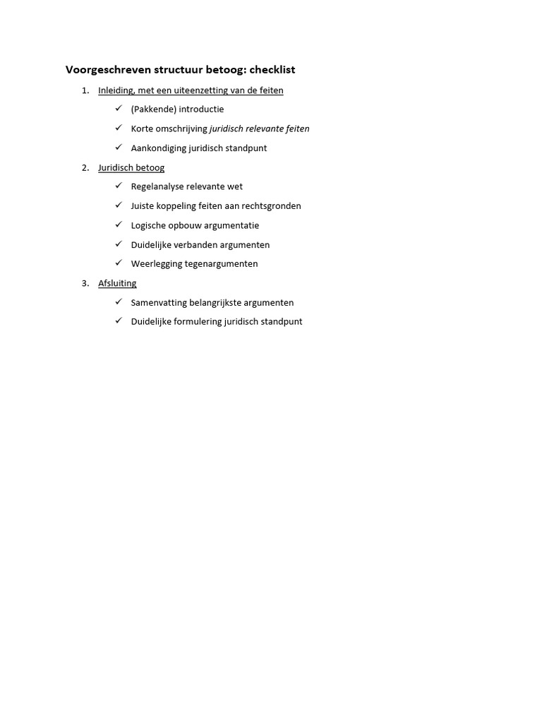 Checklist Betoog | PDF