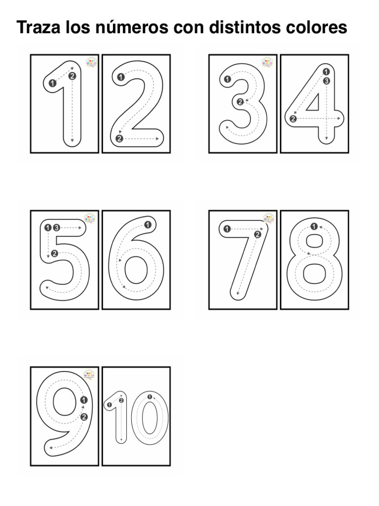 Trazos de Número Del 1 Al 10 | PDF