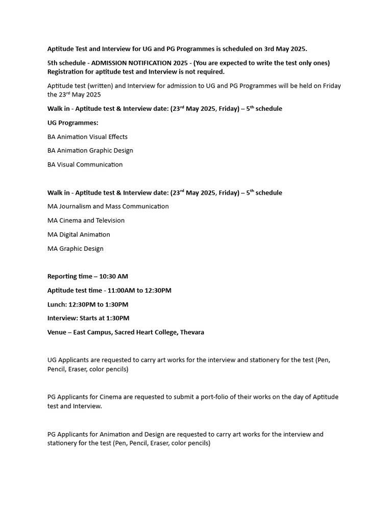 Aptitude Test and Interview | PDF