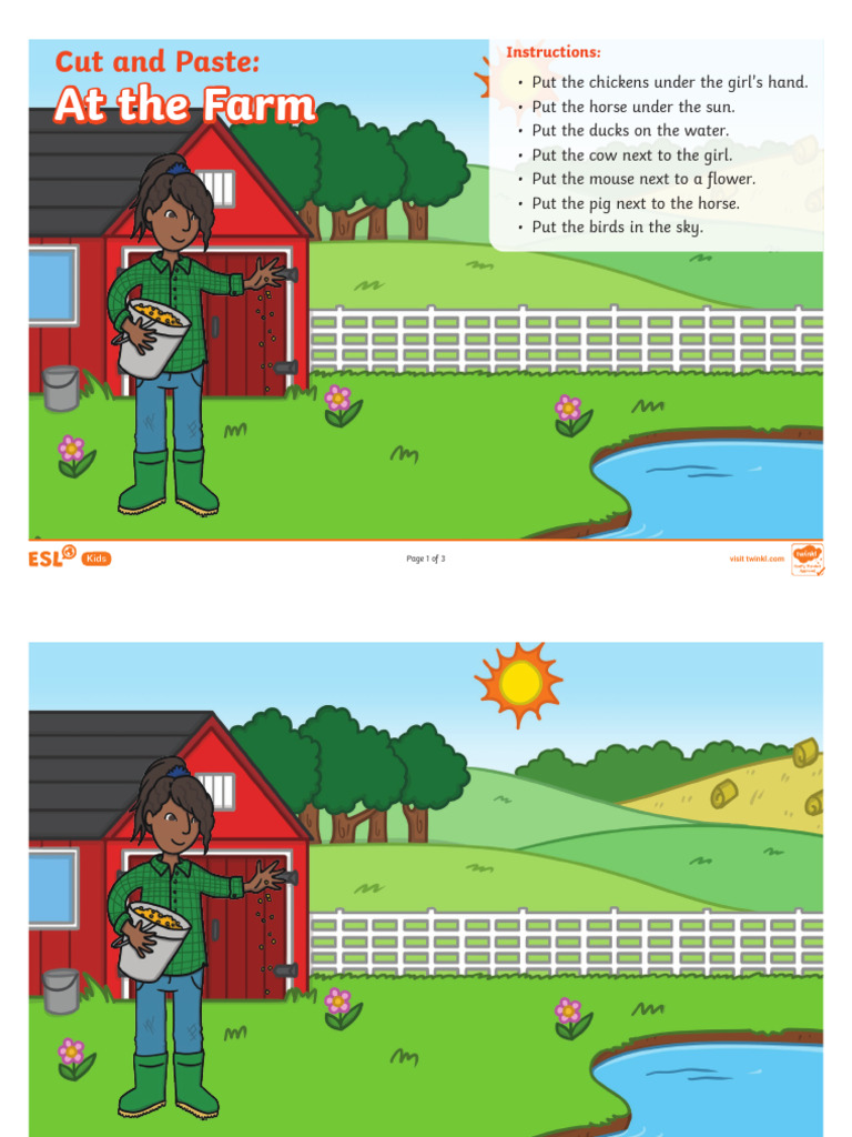 Farm Activity Cut and Paste | PDF | English As A Second Or Foreign ...