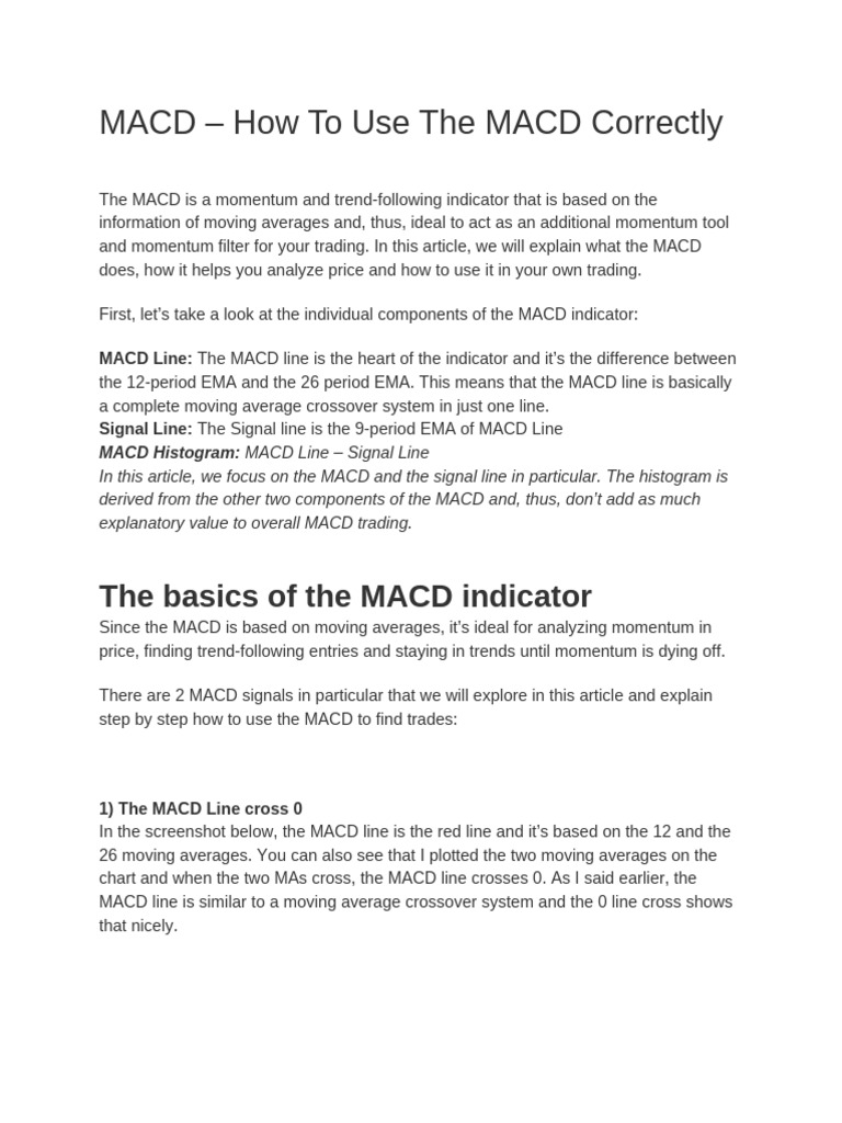 How To Use MACD | PDF | Private Sector | Financial Markets