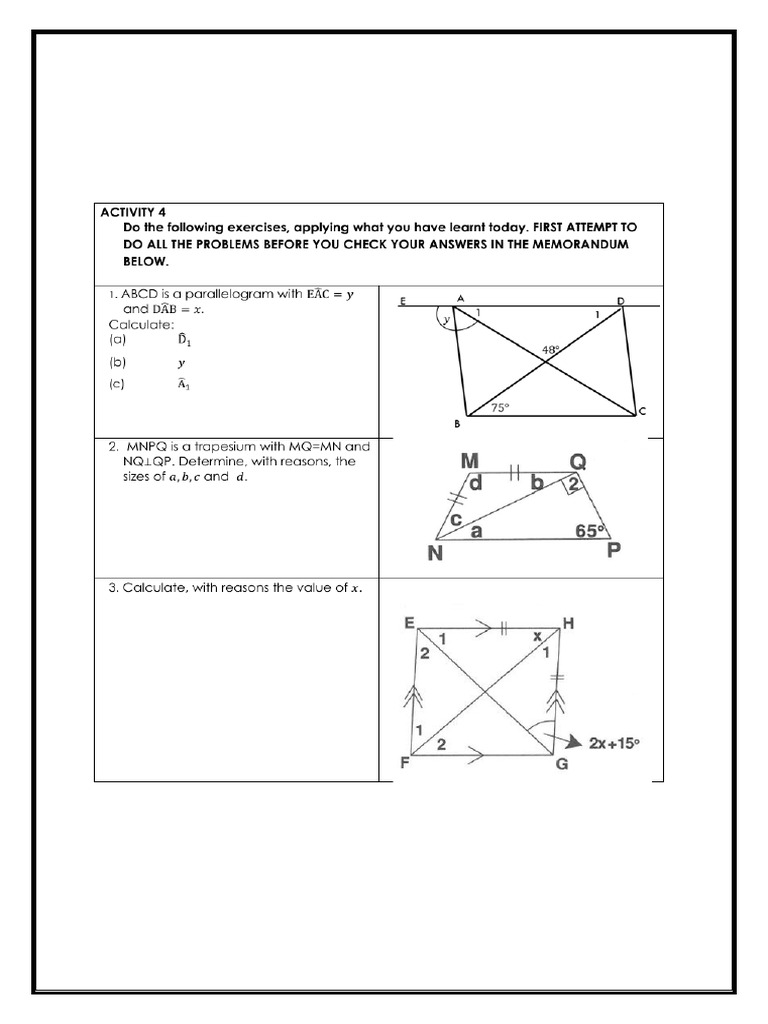 Geometry of 2D Shapes Grade 9 27.08.2025 | PDF