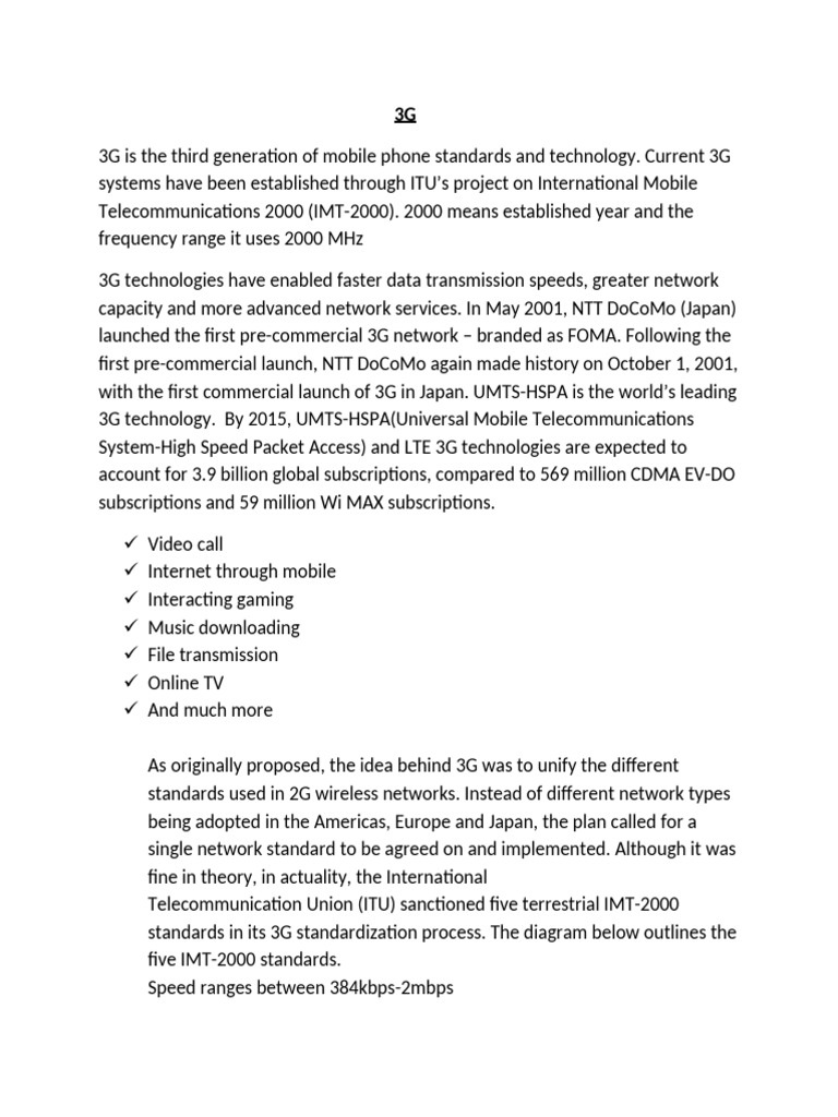 3G Launch Timeline and Impact | PDF