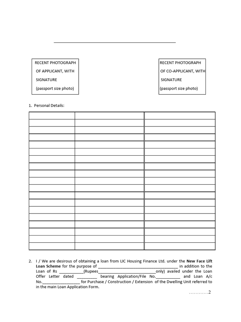 NFL Application Form | PDF | Mortgages | Loans