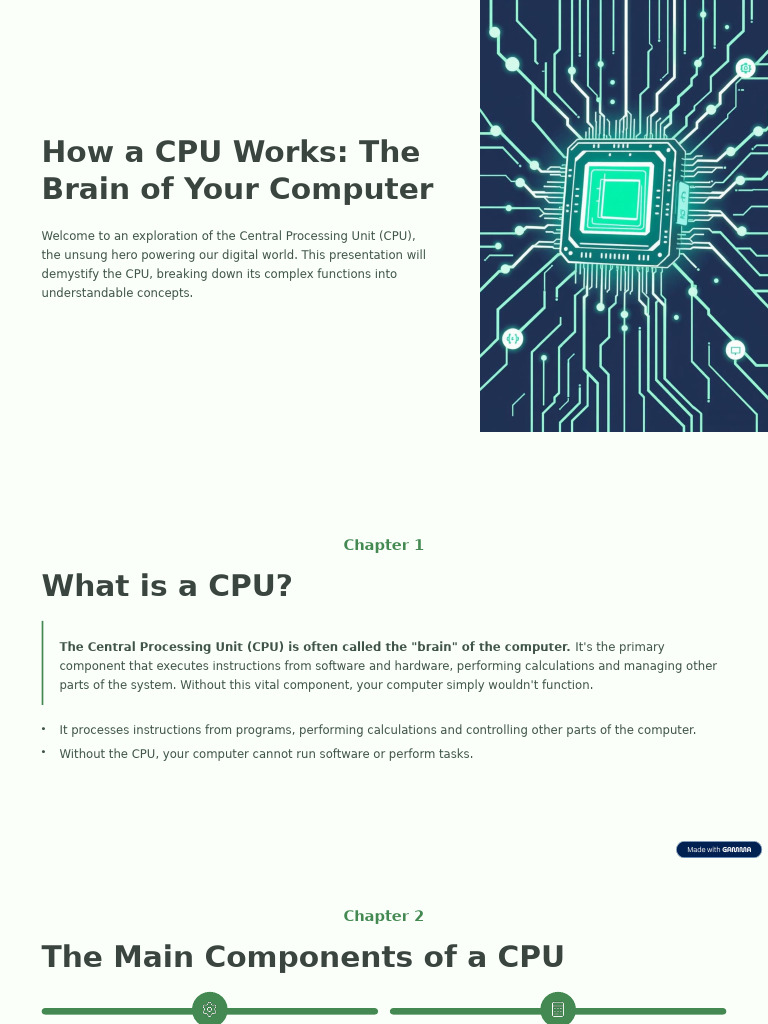 How A CPU Works The Brain of Your Computer | PDF | Central Processing ...