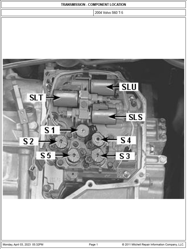 TCM Location for 2004 Volvo S60 T-5 | PDF