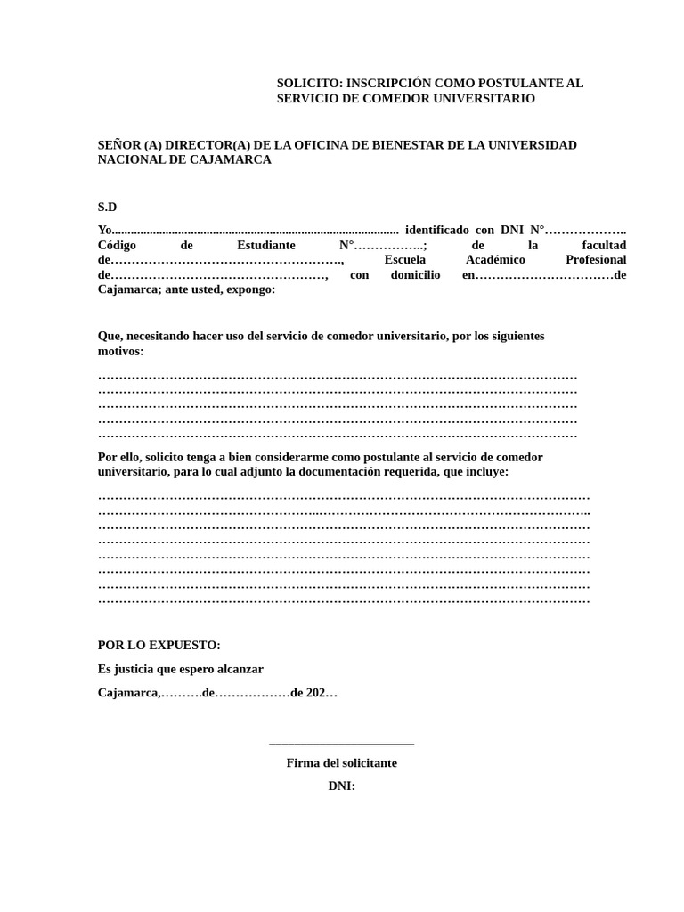 Formato de Solicitud | PDF