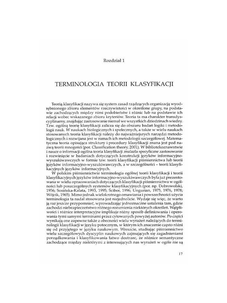 Beata Sosińska Kalata - Klasyfikacja, 2002. Rozdział 1. | PDF