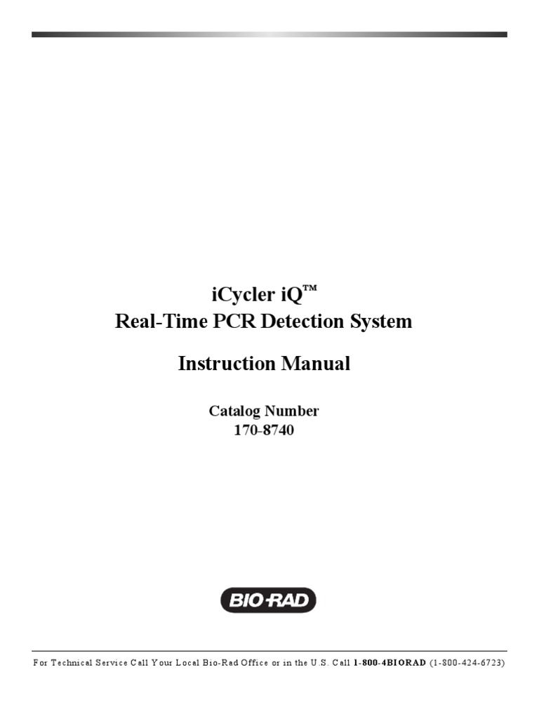 Bio-Rad Icycler Iq - Instruction Manual | Download Free PDF ...