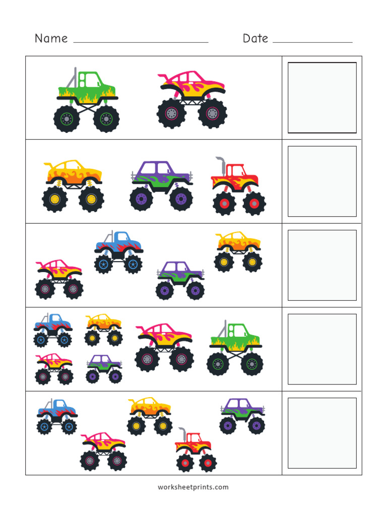 Monster Trucks Math 4 | PDF