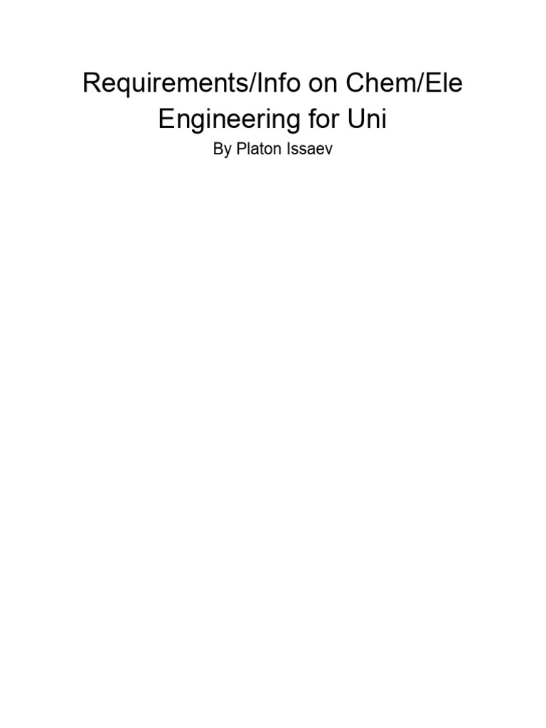 Ele - Chem Engineering Req. | PDF