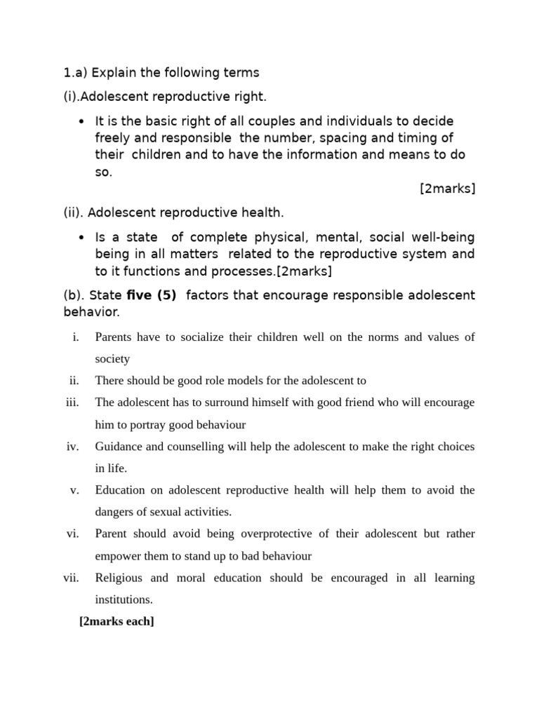 Adolescent Health and Responsible Behavior | PDF | Adolescence | Parenting