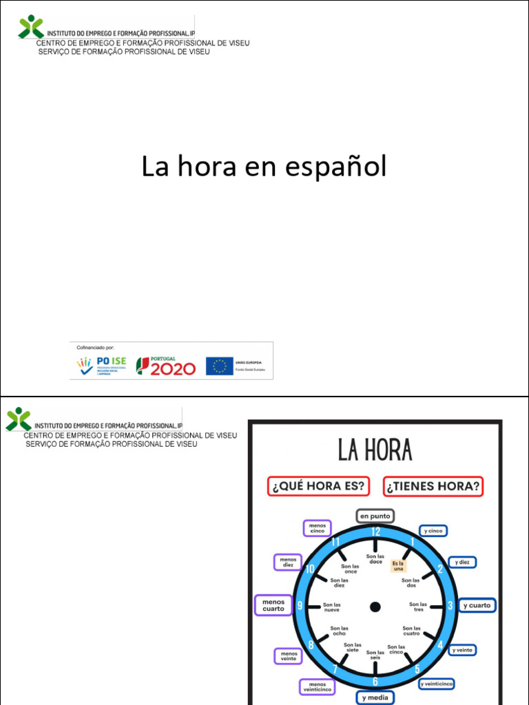 La Hora, Los Días de La Semana y Los Meses Del Año | PDF