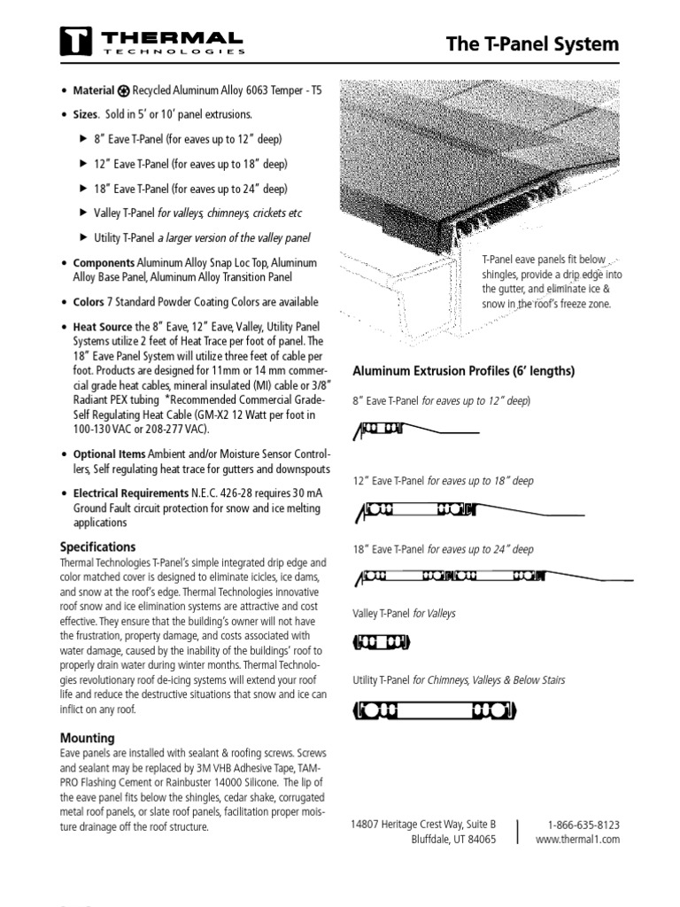 T-Panels Specifications and Drawings | PDF | Roof | Cable
