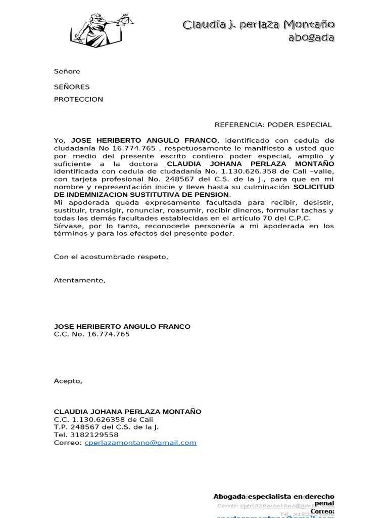 Poder Jose Heriberto Angulo Porvenir | PDF