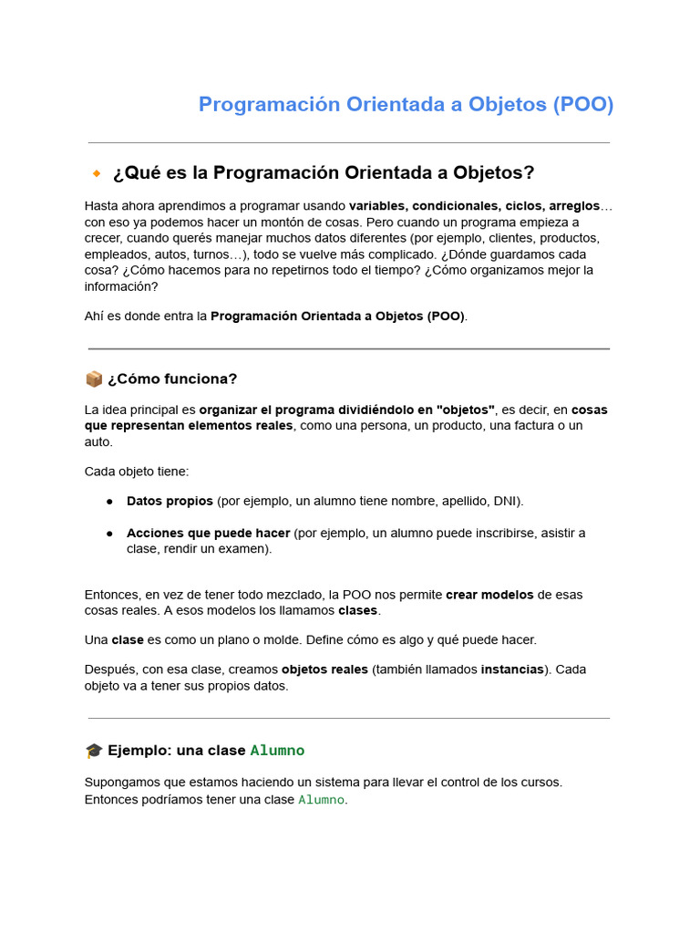 Programaci-n Orientada a Objetos | PDF | Objeto (informática ...