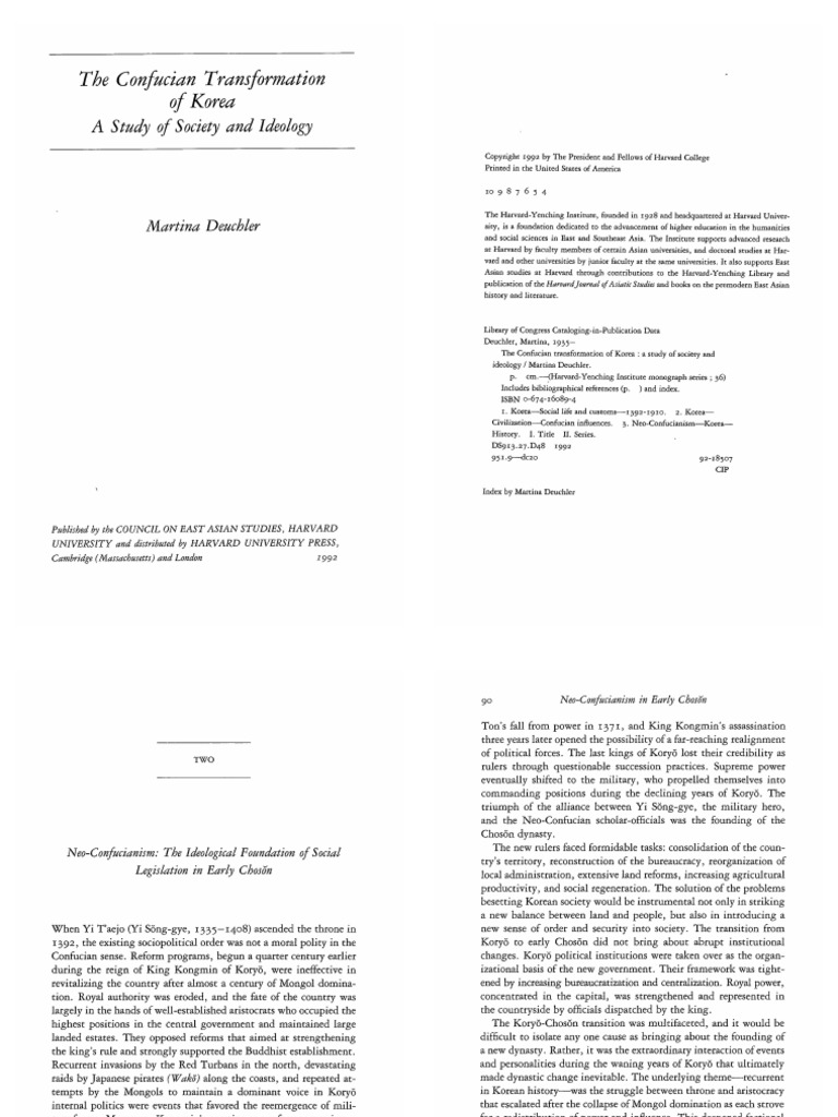 Deuchler, Martina-The Confucian Transformation of Korea - A Study of ...