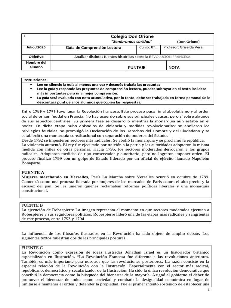 Guia de La Revolución Francesa | PDF | revolución Francesa | Democracia