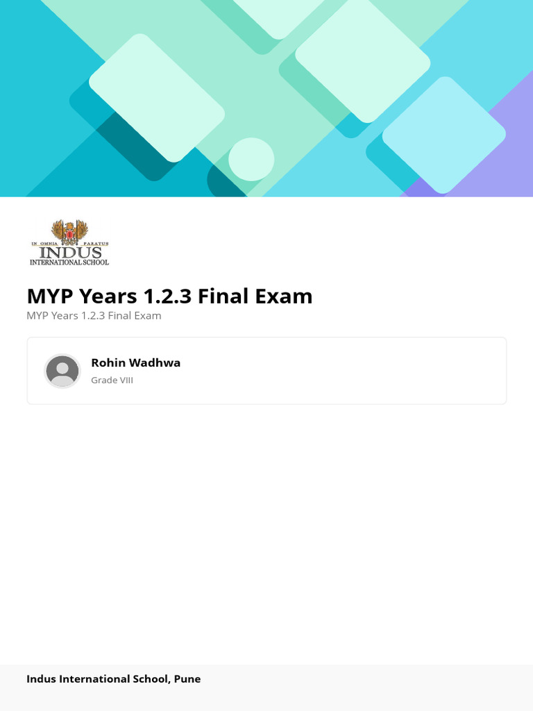 MYP Year 1-3 Final Exam Progress Report | PDF | Critical Thinking ...