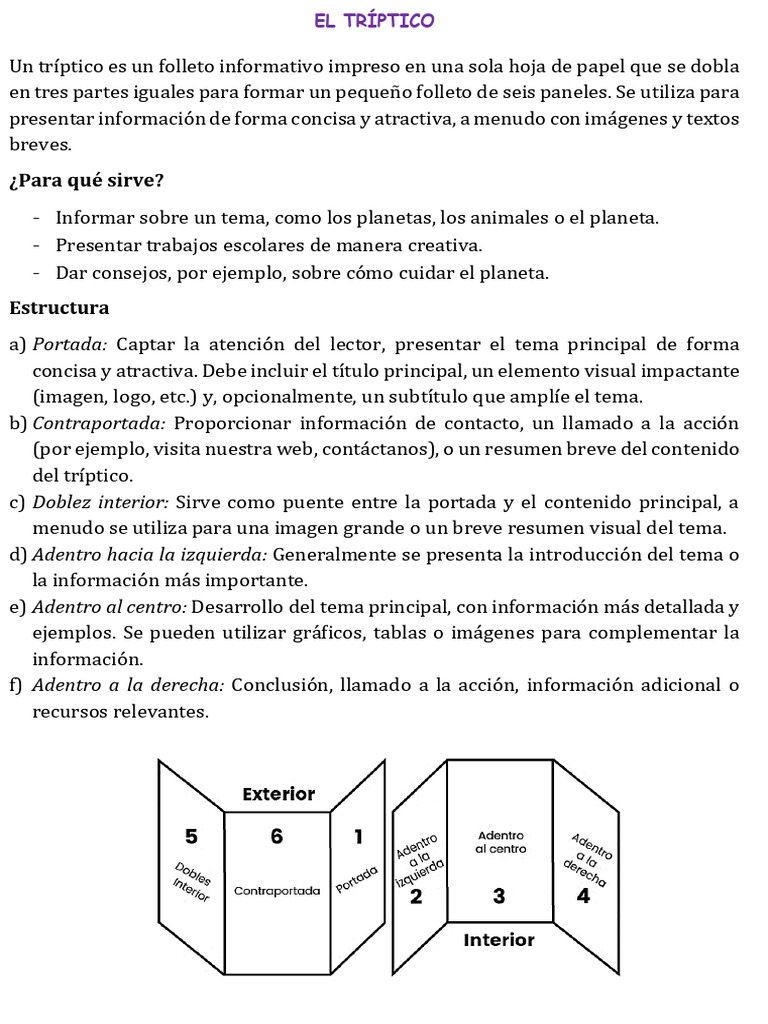 Estructura y partes de un tríptico | PDF | Información | Comunicación ...