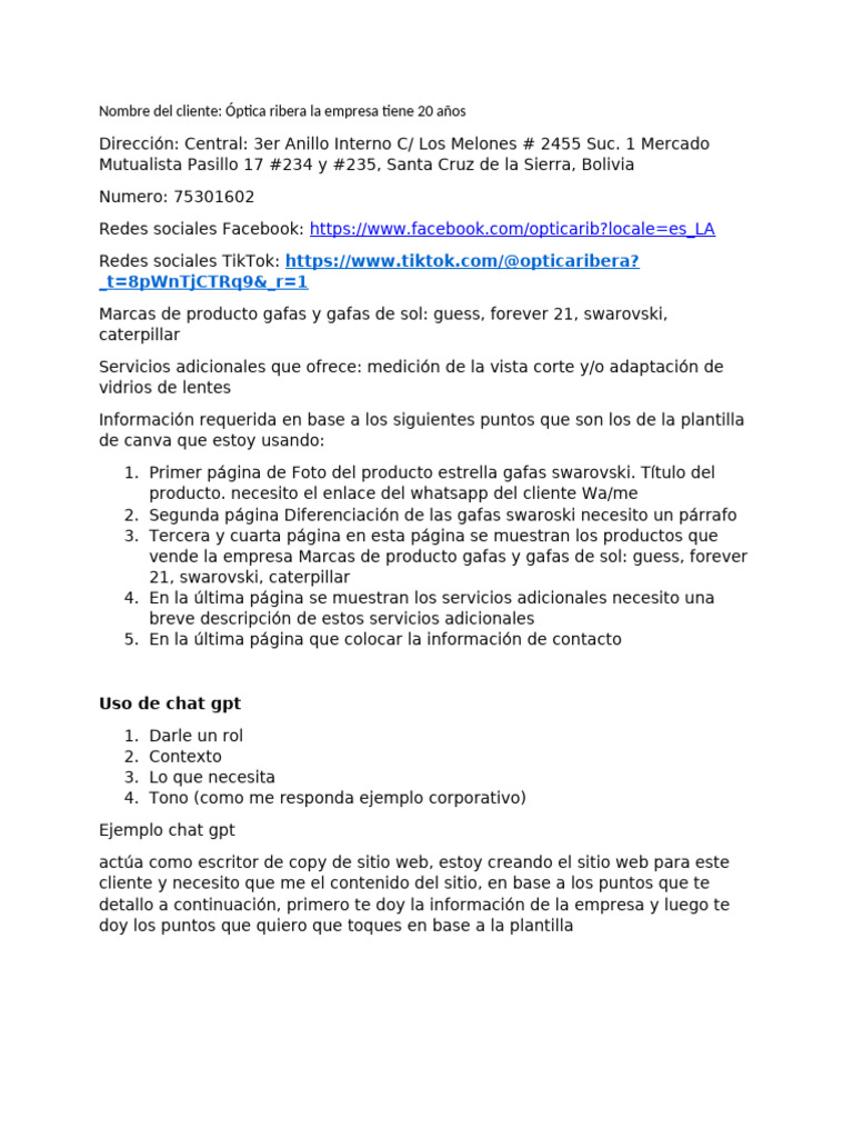 Datos Del Cliente | PDF