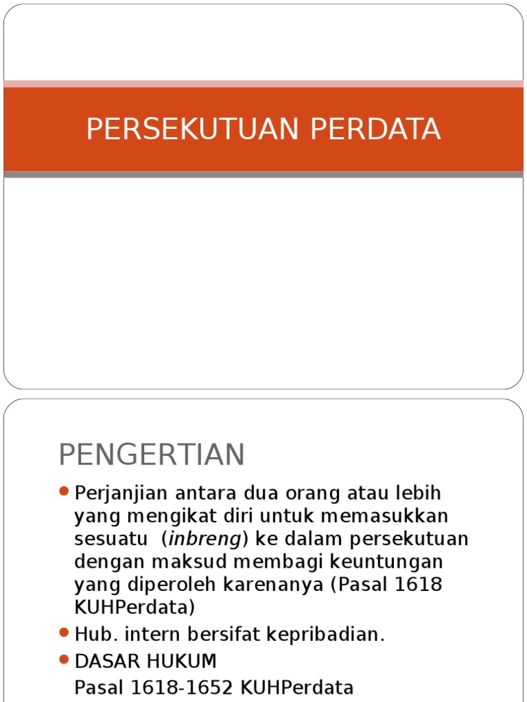 Persekutuan Perdata | PDF